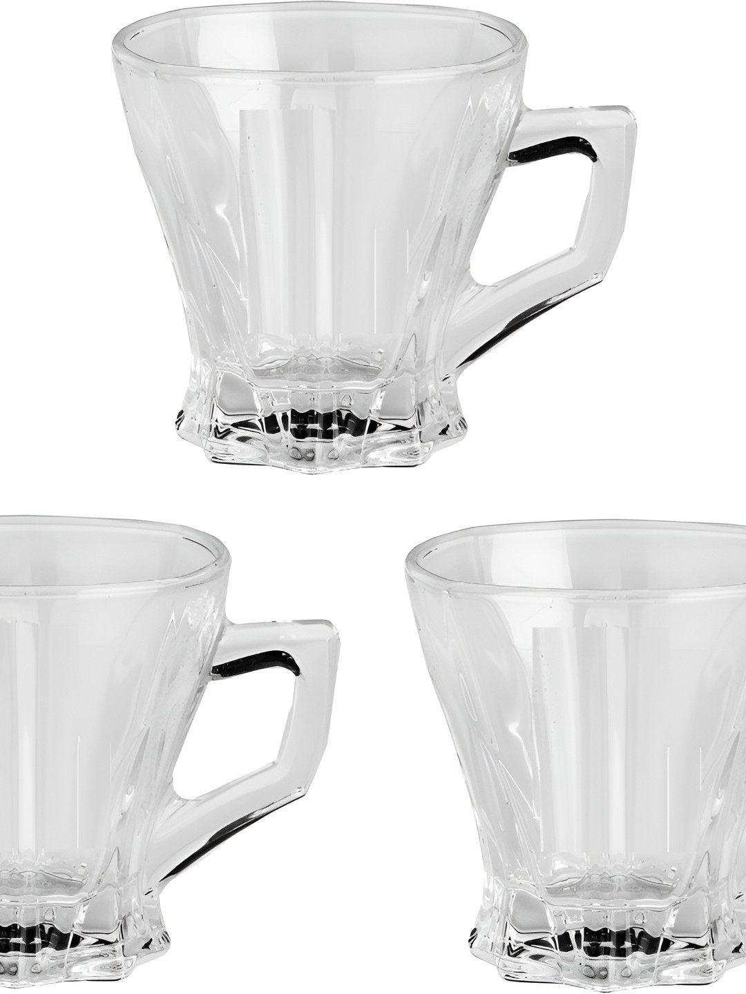 Buy Afast Transparent 3Pcs Geometric Solid Glass Transparent Cups ...