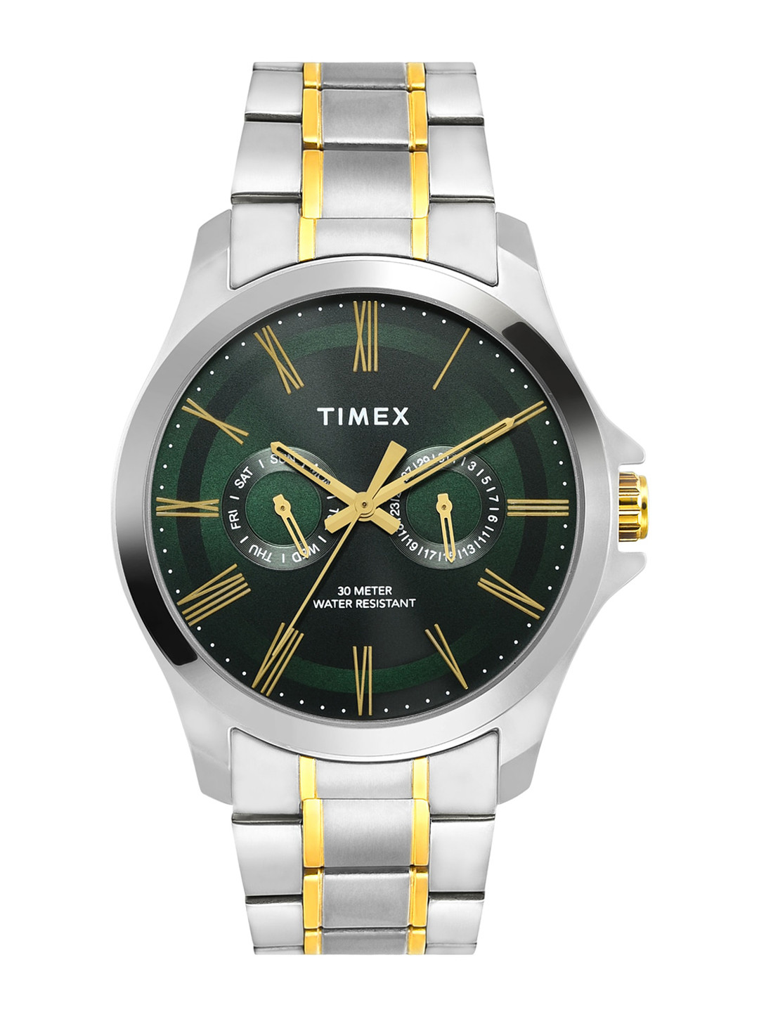 Buy Timex Men Brass Round Dial & Stainless Steel Straps Analogue Watch ...
