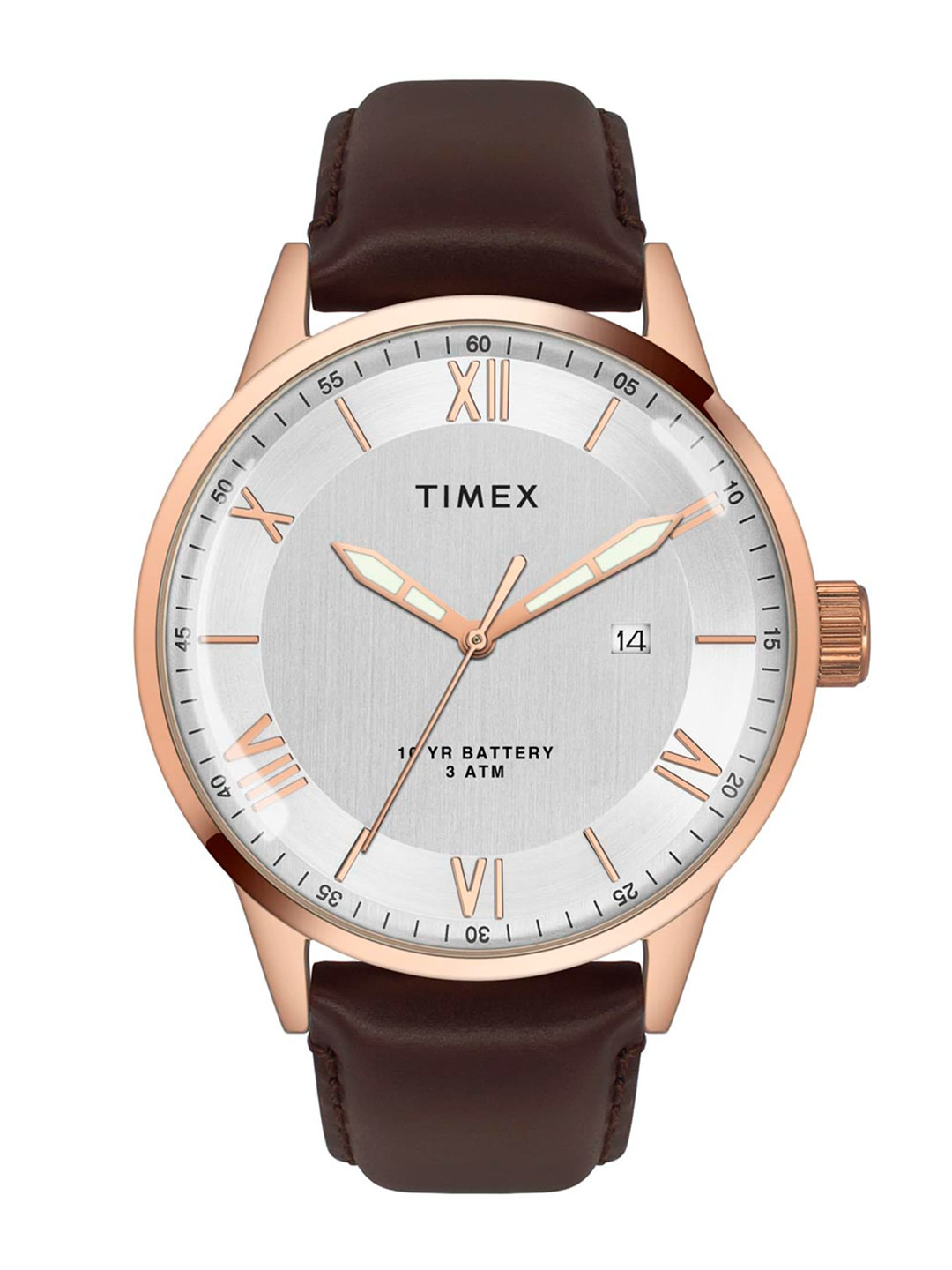 Buy Timex Men Brass Dial Leather Straps Analogue Watch TWEG19917 ...