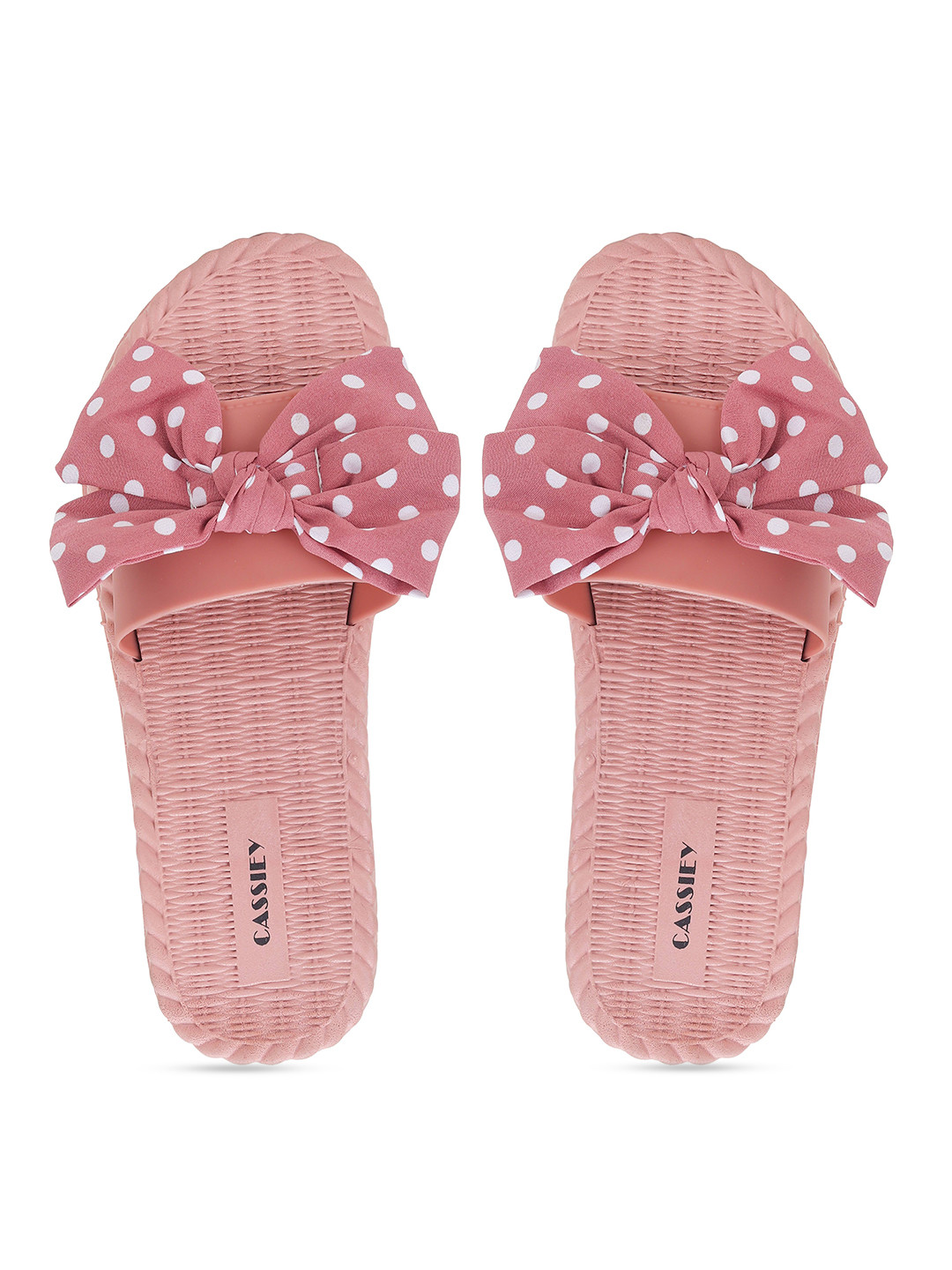 Buy CASSIEY Women Printed Rubber Sliders With Bows - Flip Flops for ...