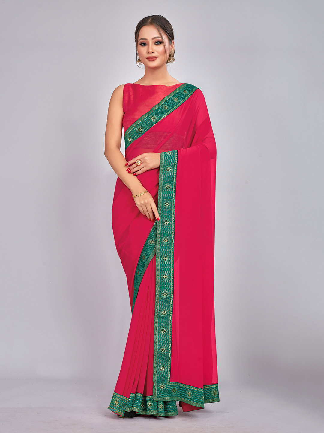 Buy CastilloFab Pure Georgette Saree - Sarees for Women 26624184 | Myntra