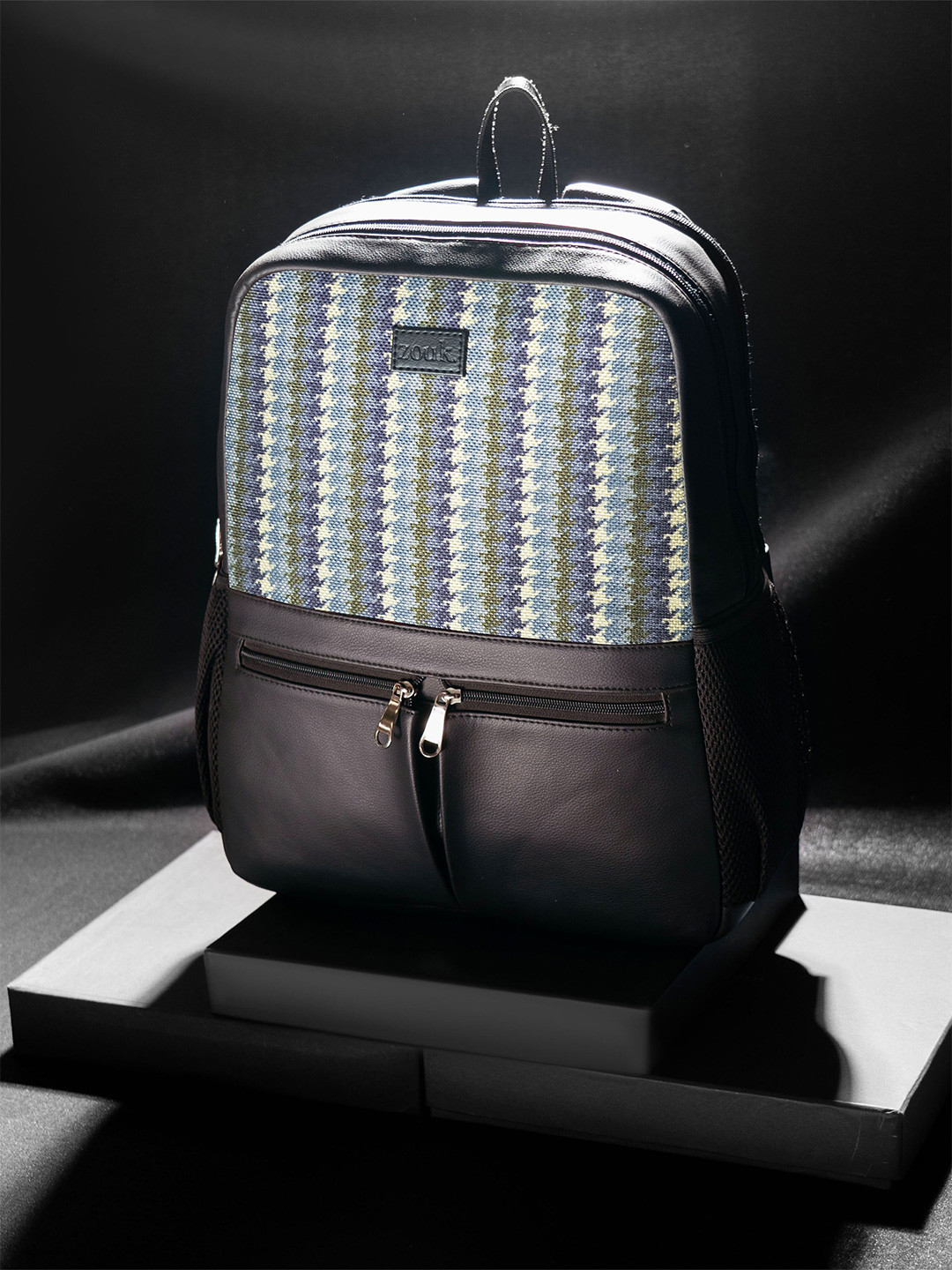 Buy ZOUK Bombay Houndstooth Printed Backpack With Compression Straps Up To 16 Inch - Backpacks ...