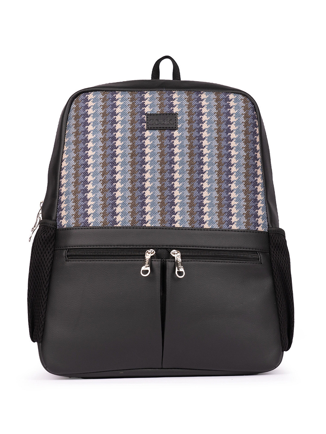 Buy ZOUK Bombay Houndstooth Printed Backpack With Compression Straps Up To 16 Inch - Backpacks ...