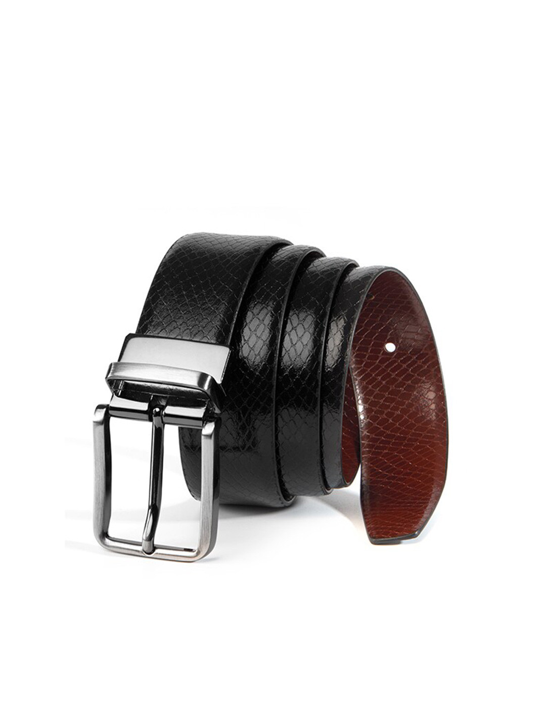Buy Roadster Men Leather Textured Formal Belt - Belts for Men 26630304 ...