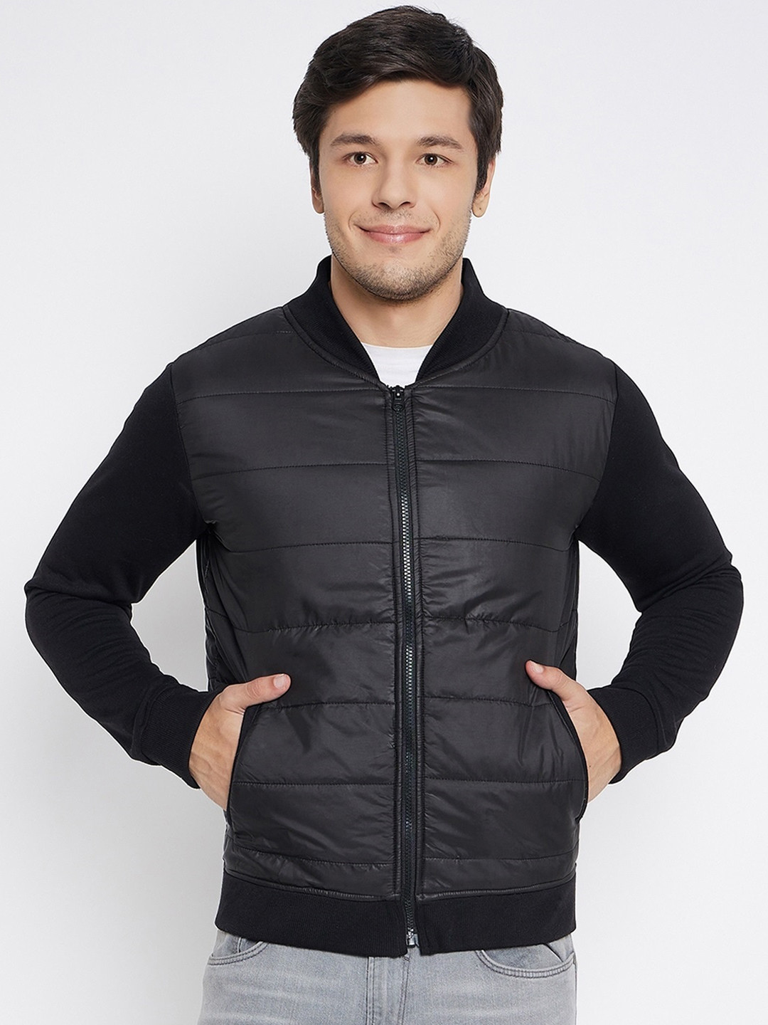 Buy STROP Mandarin Collar Long Sleeves Puffer Jacket - Jackets for Men ...