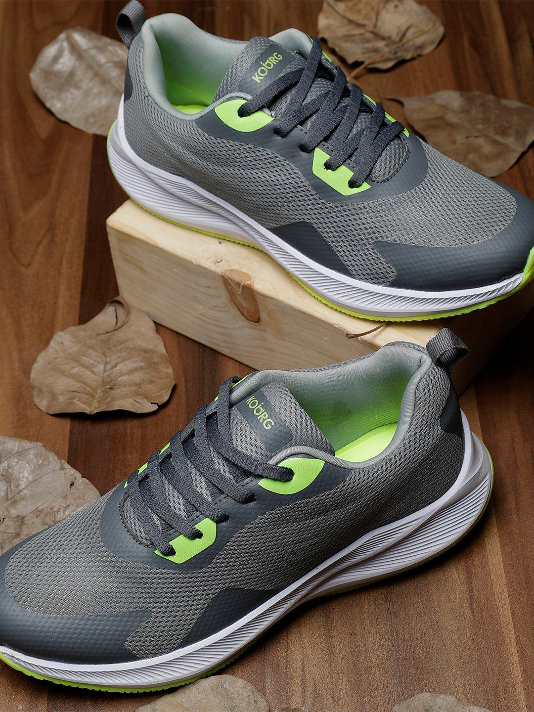 Buy Koburg Men Textured Round Toe Running Shoes - Sports Shoes for Men ...