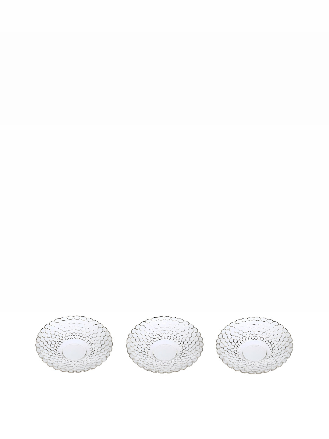 Buy Afast Transparent 3 Pieces Textured Glass Plates - Food Platter for ...