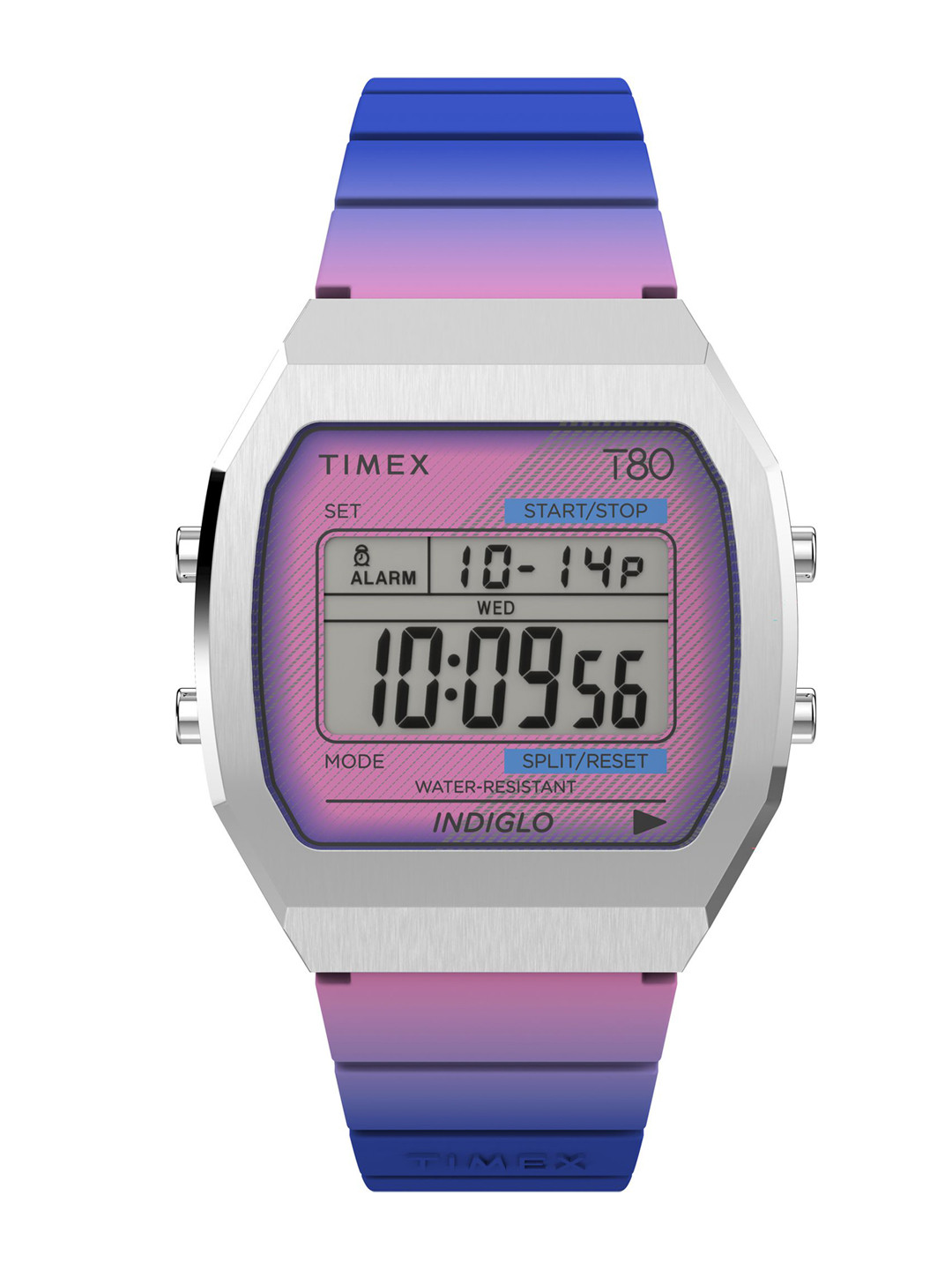 Buy Timex Unisex Ombre Printed Stainless Steel Square Digital Watch ...