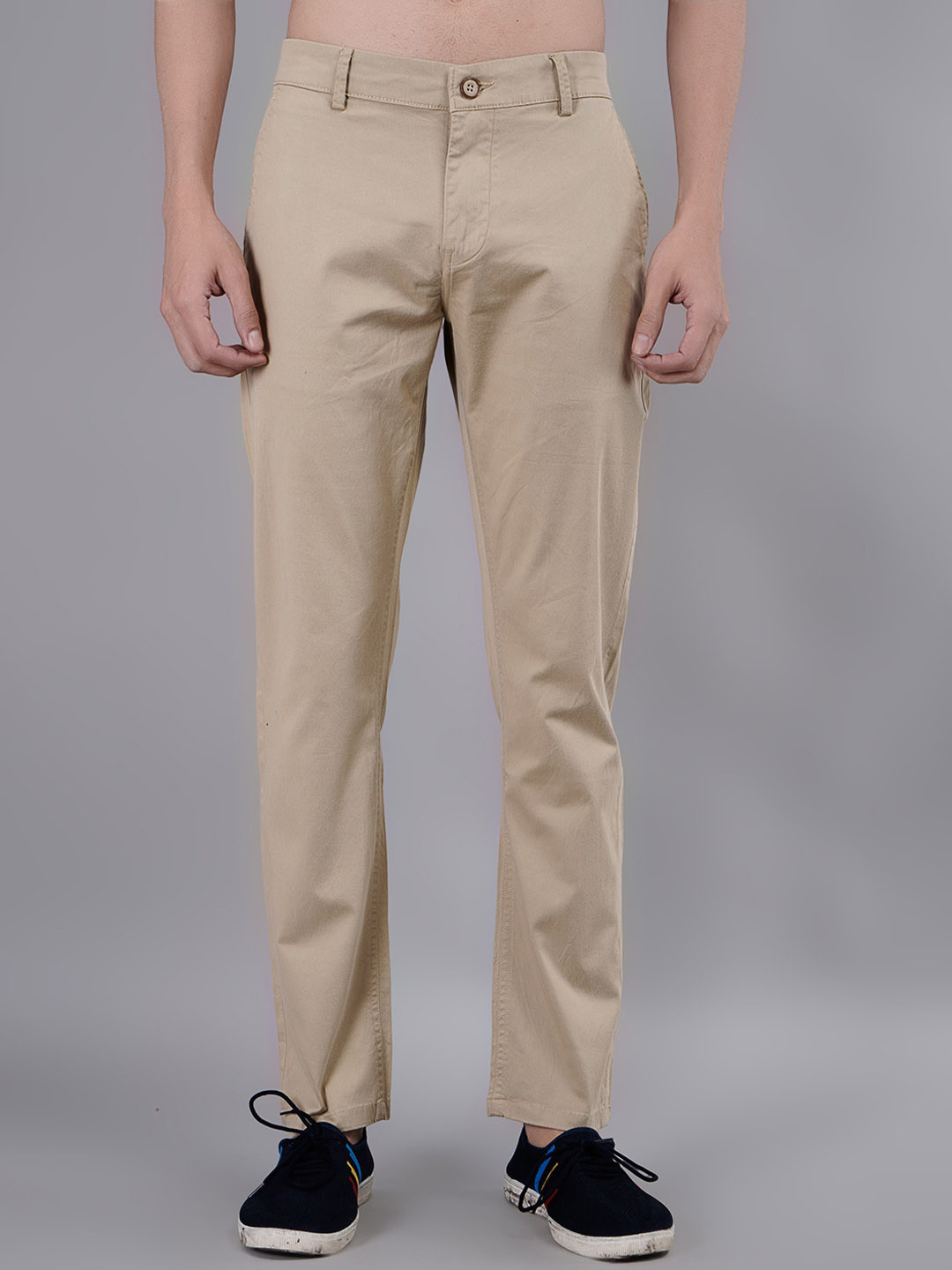 Buy TIM PARIS Men Relaxed Mid Rise Easy Wash Chinos - Trousers for Men ...