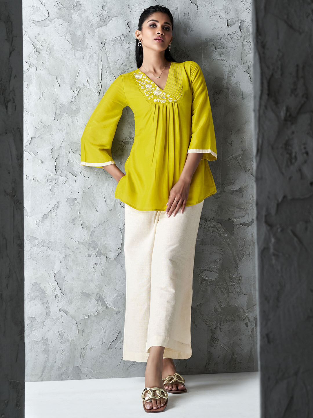 Buy DRESOUL Embroidered A Line Longline Top - Tops for Women 26660248 ...