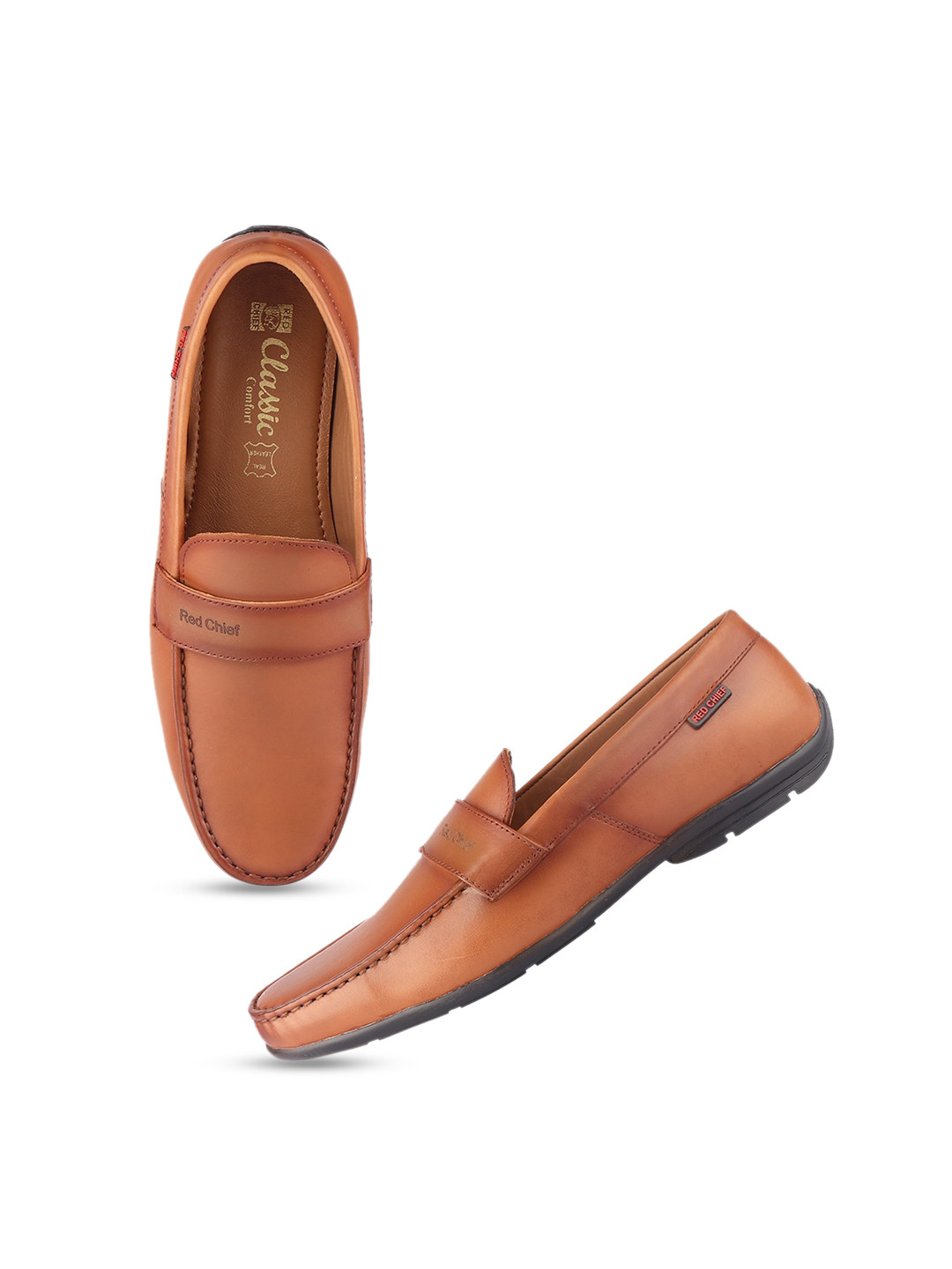 Buy Red Chief Men Round Toe Leather Formal Loafers - Formal Shoes for ...
