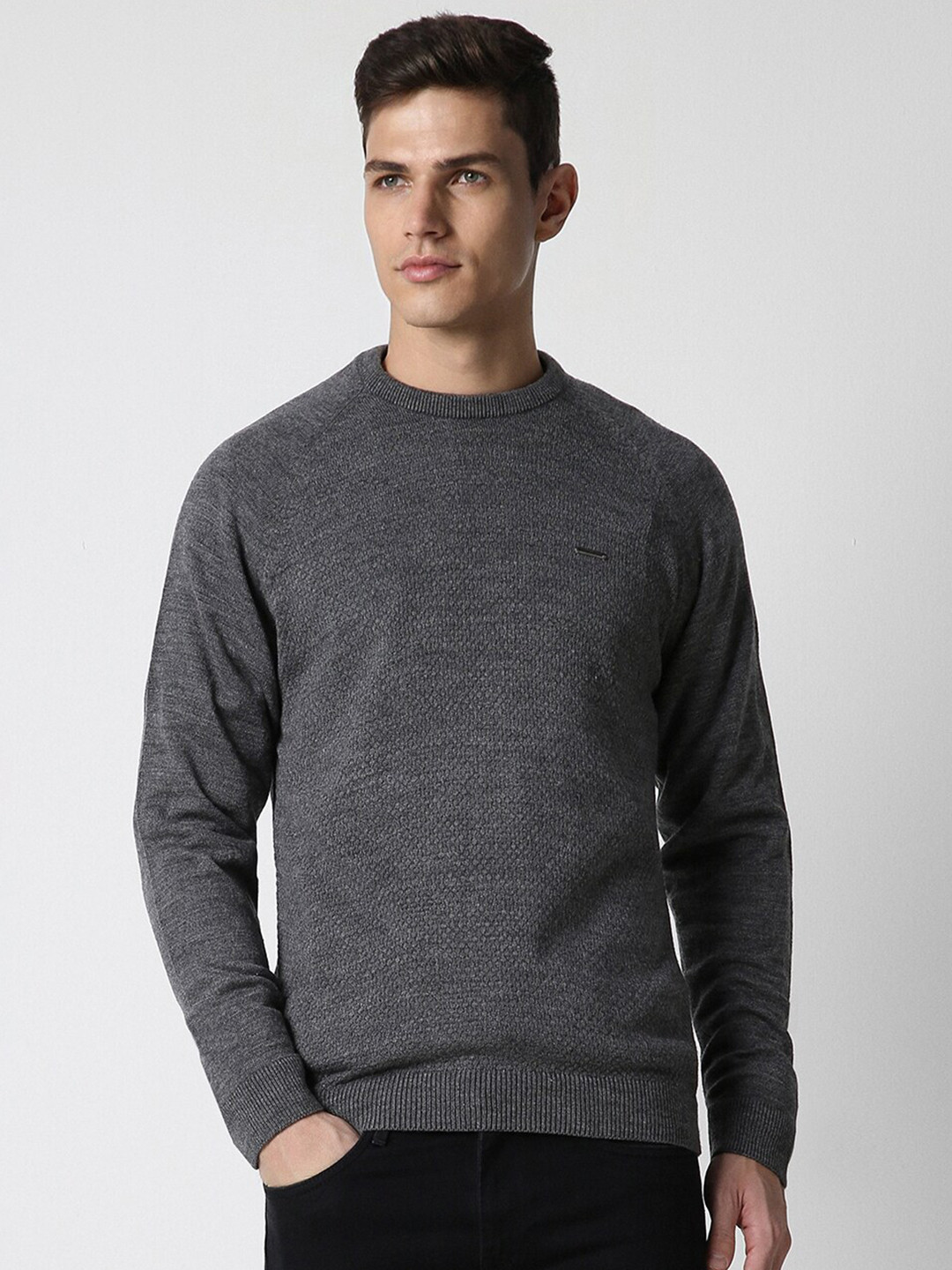 Buy PETER ENGLAND UNIVERSITY Men Grey Pullover - Sweaters for Men ...