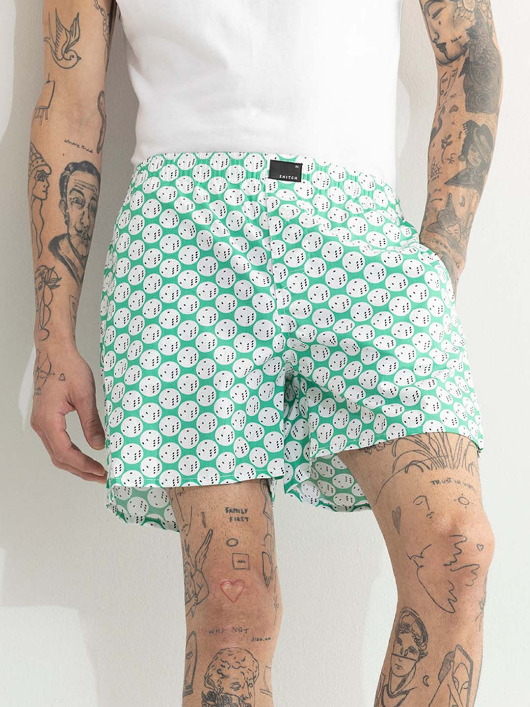 Buy Snitch Men Yellow Printed Cotton Boxers 4MSBX9220 01 S - Boxers for ...