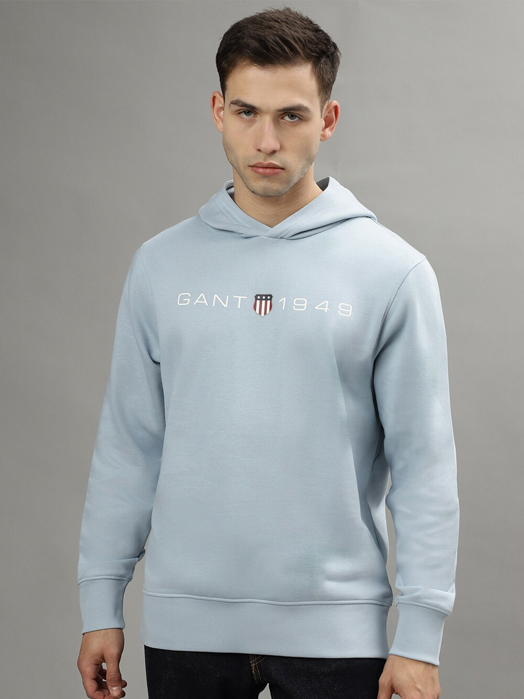 Buy GANT Solid Hooded Regular Fit Sweatshirt - Sweatshirts for Men ...