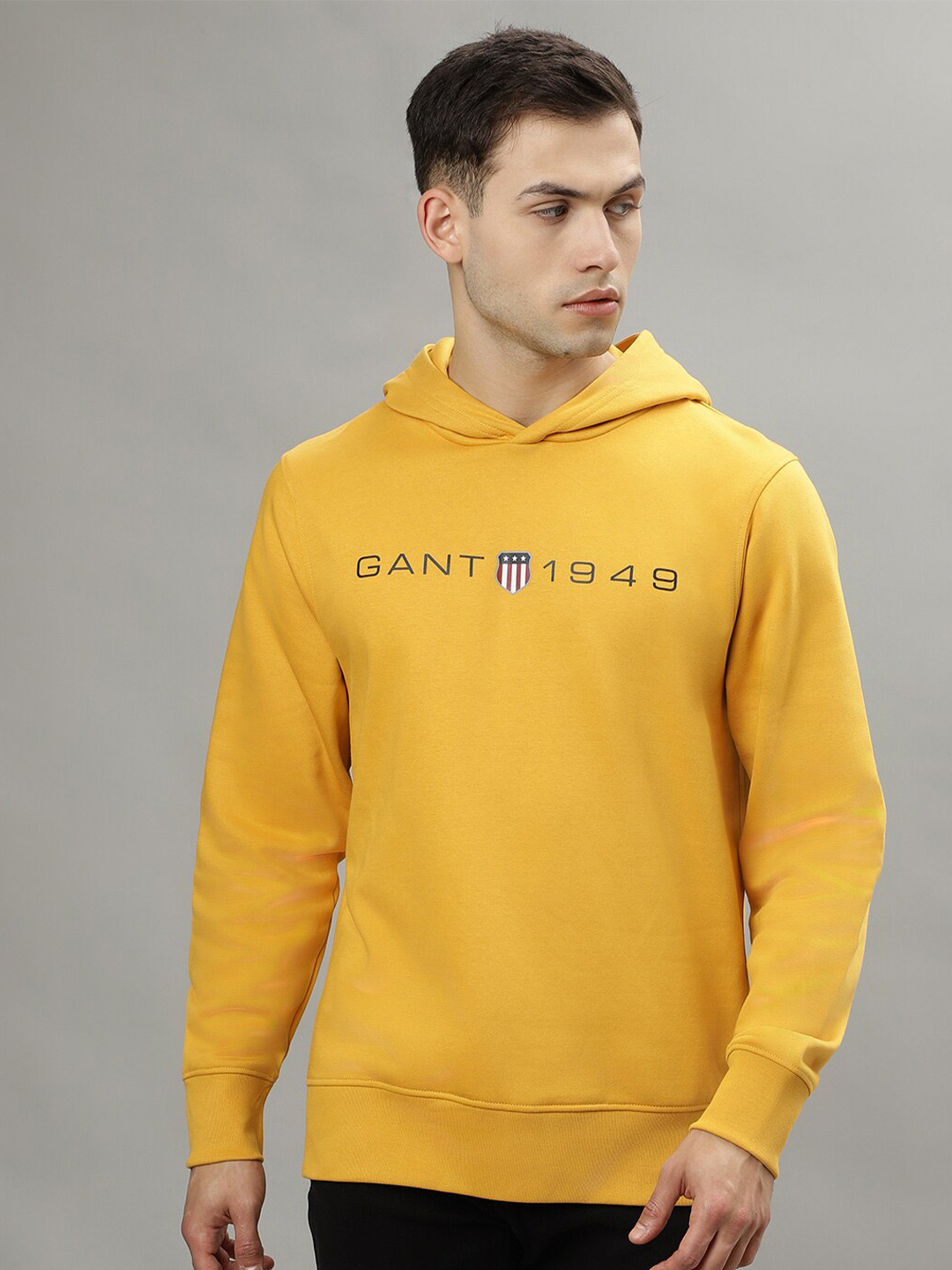 Buy GANT Solid Hooded Regular Fit Sweatshirt - Sweatshirts for Men ...