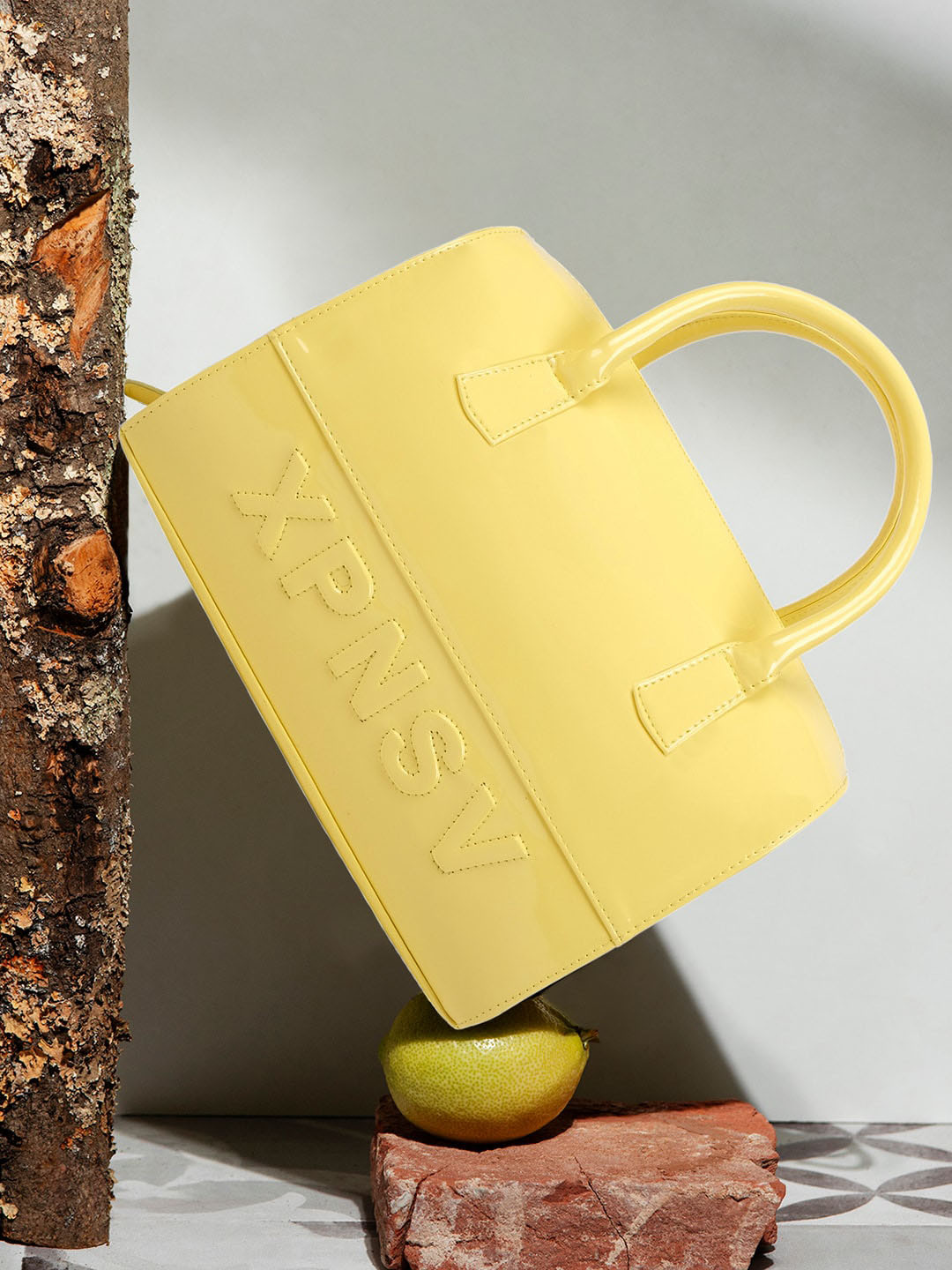 Buy XPNSV Typography Textured Structured Handheld Bag - Handbags for ...