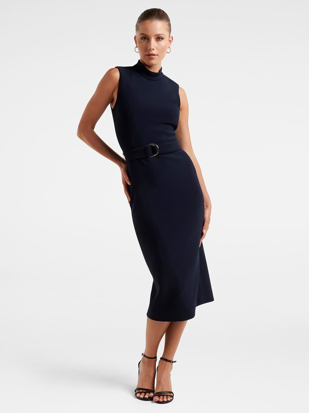 Buy Forever New Formal Sheath Mock Neck Bodycon Midi Dress - Dresses ...