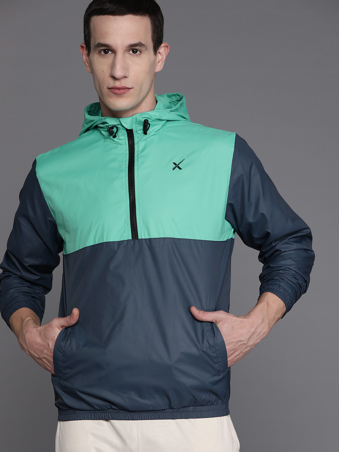 Buy HRX By Hrithik Roshan Men Colourblocked Windcheater Running Sporty ...