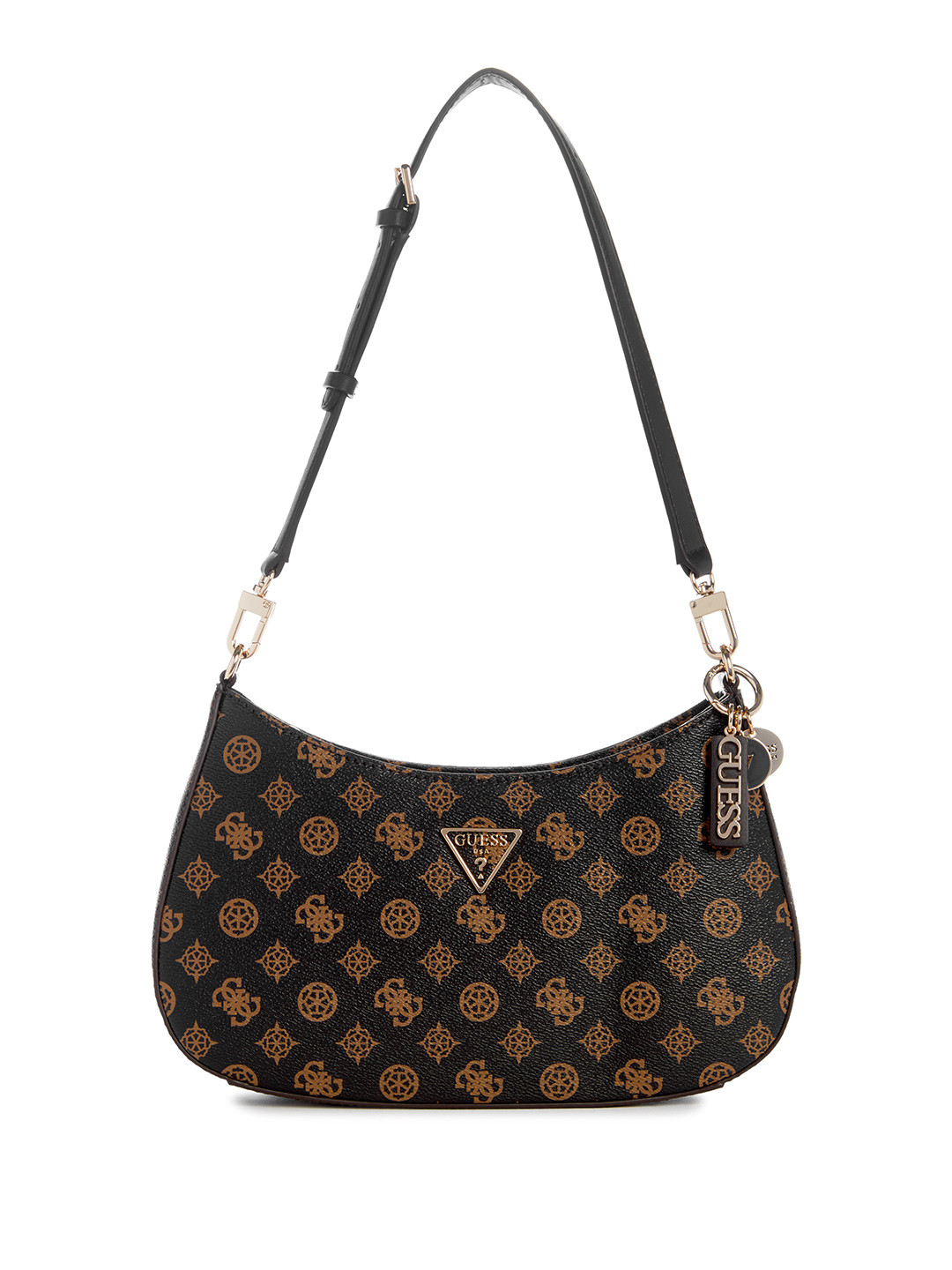 Buy GUESS Brand Logo Printed Structured Baguette Bag - Handbags for ...