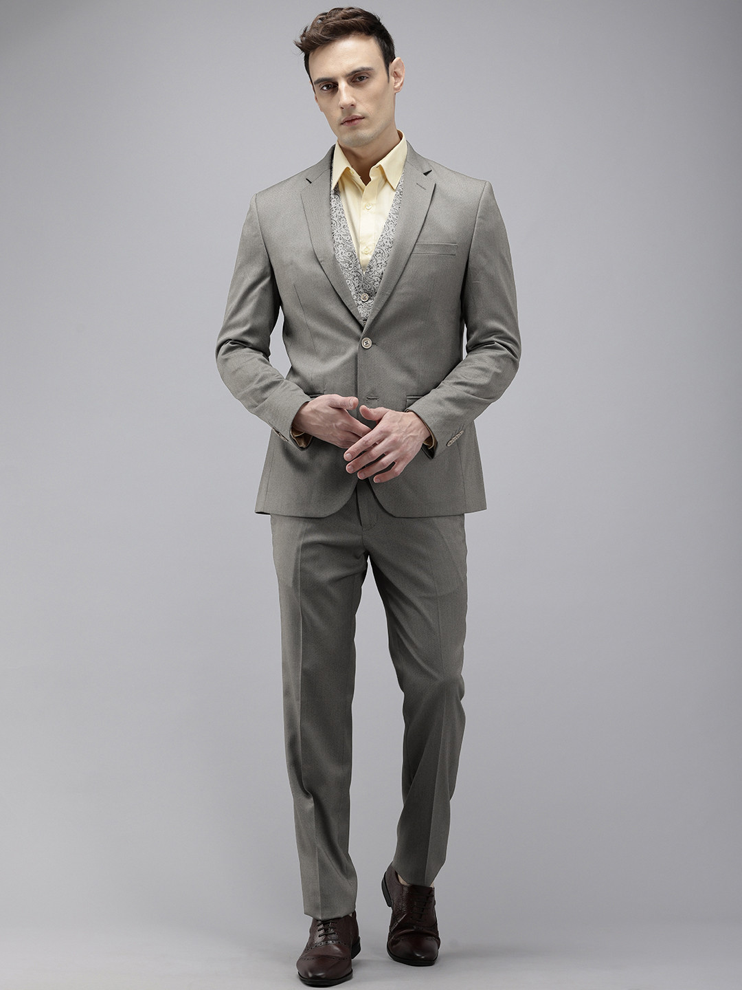 Buy Park Avenue Single Breasted Slim Fit 3 Piece Party Wear Suit ...