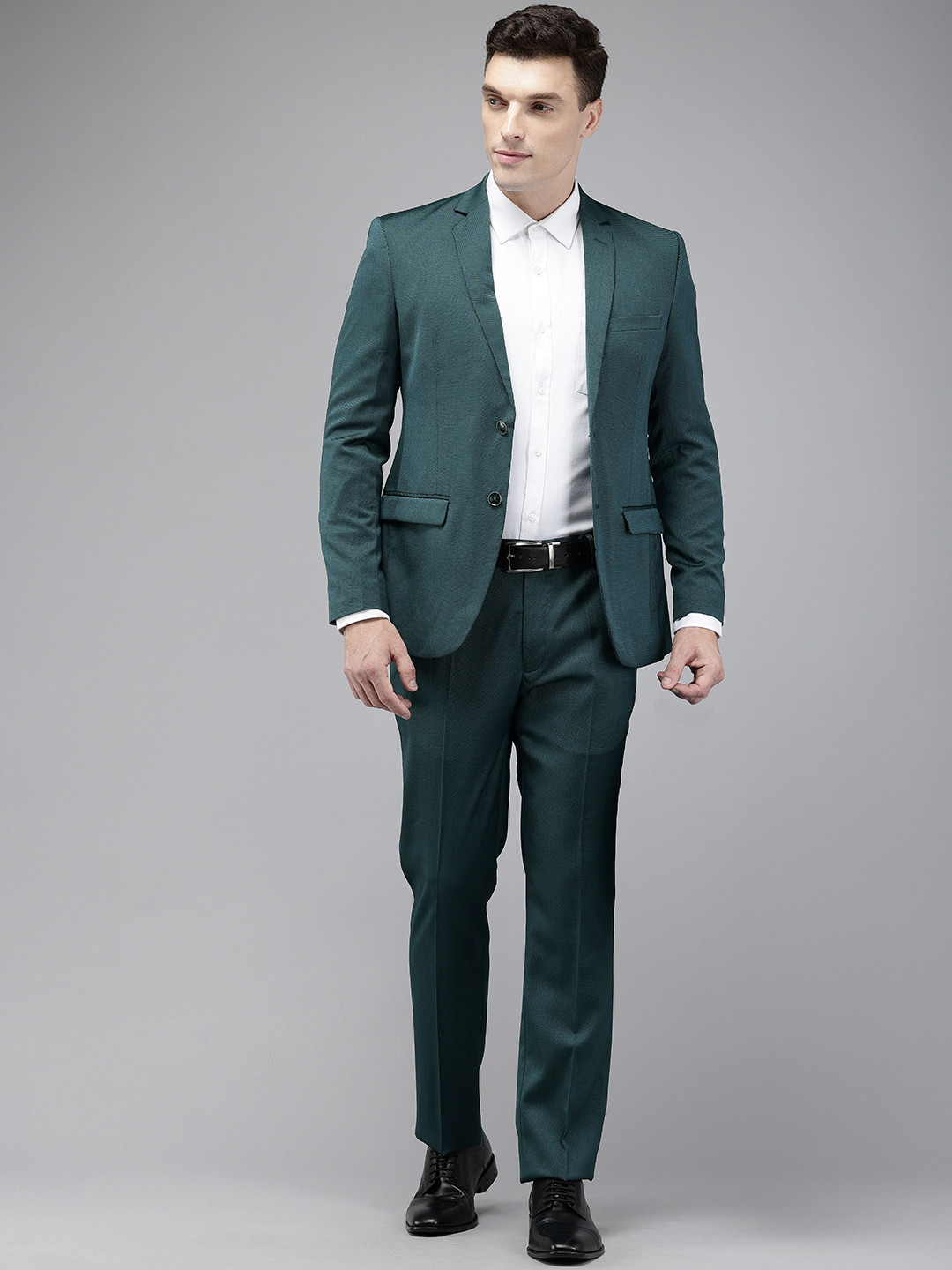 Buy Park Avenue Self Design Single Breasted Super Slim Fit 2 Piece ...