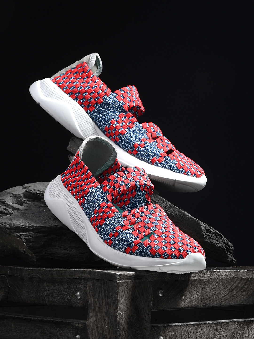 Buy HRX By Hrithik Roshan Red Women Textured Walking Shoes - Sports ...
