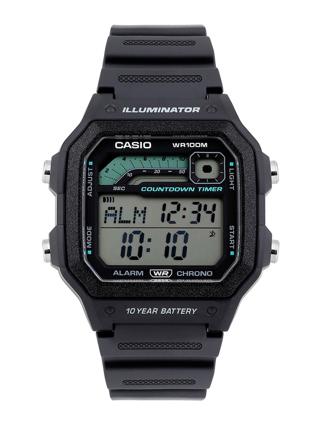 Buy CASIO Men Printed Dial Wrap Around Straps Digital Chronograph Watch ...