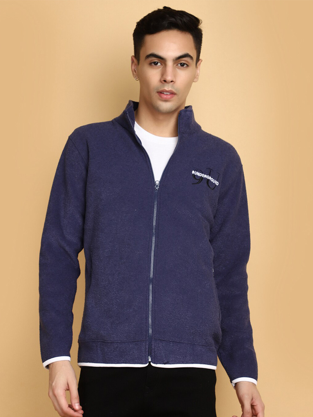 Buy V Mart Self Design Woolen Front Open Sweatshirt - Sweatshirts for ...