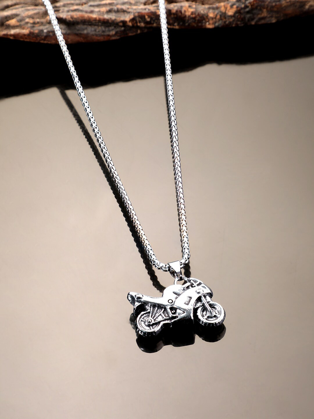 Buy The Roadster Lifestyle Co. Silver Plated Racer Bike Pendant & Chain ...