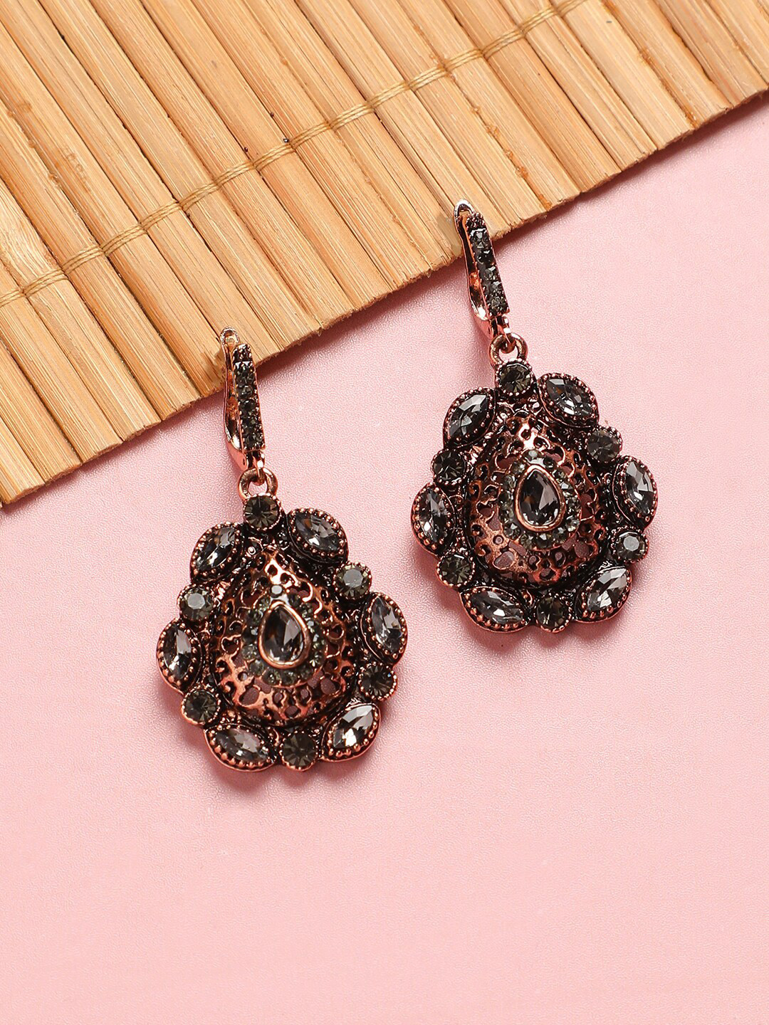 Buy Anouk Rust Brown Brass Plated Contemporary Drop Earrings - Earrings ...