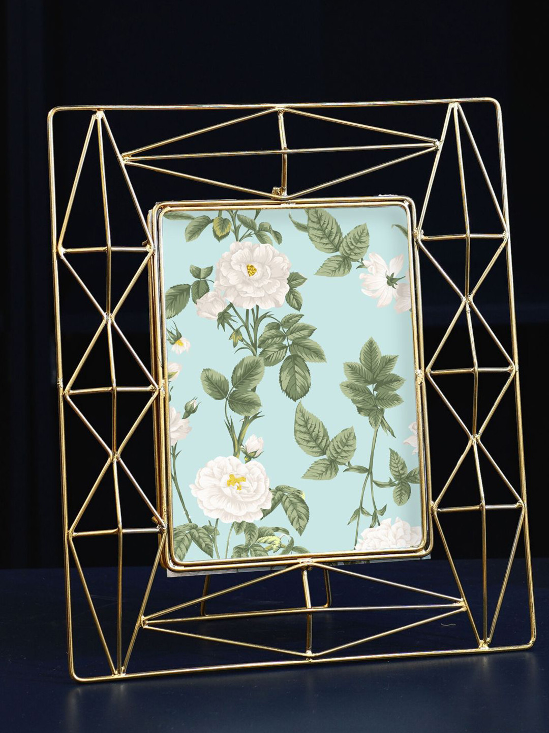 Buy BEHOMA Golden Geometric Shaped Table Top Large Photo Frame - Photo ...