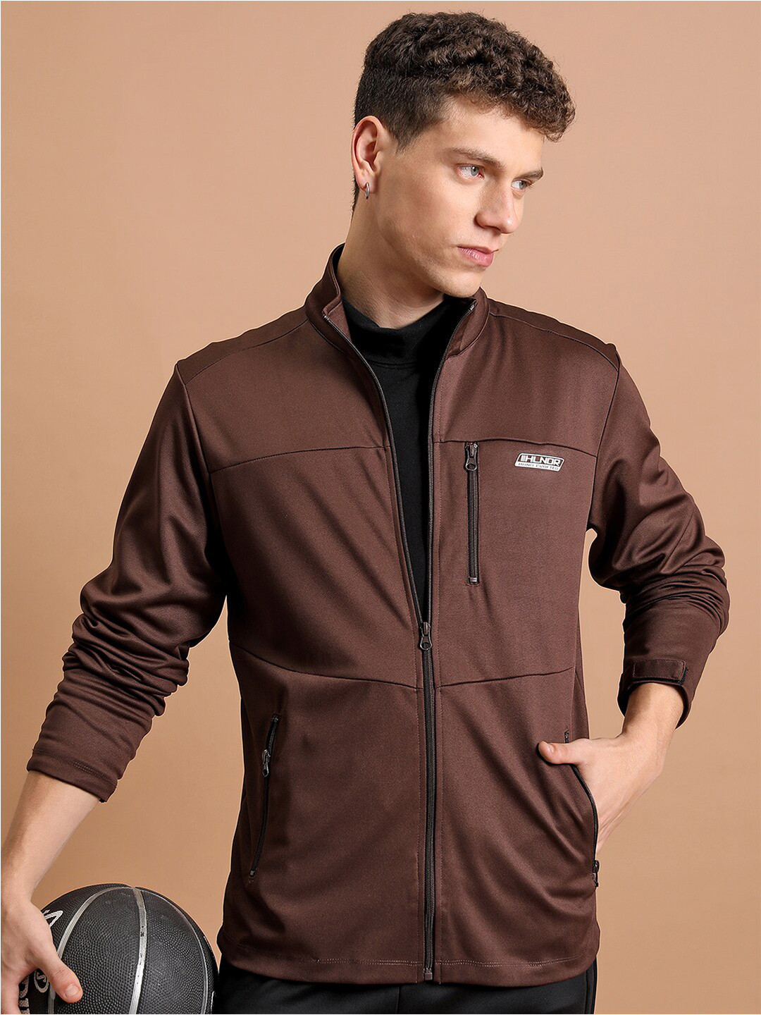 Buy HIGHLANDER Brown Mock Collar Sporty Jacket - Jackets for Men 26723182 | Myntra