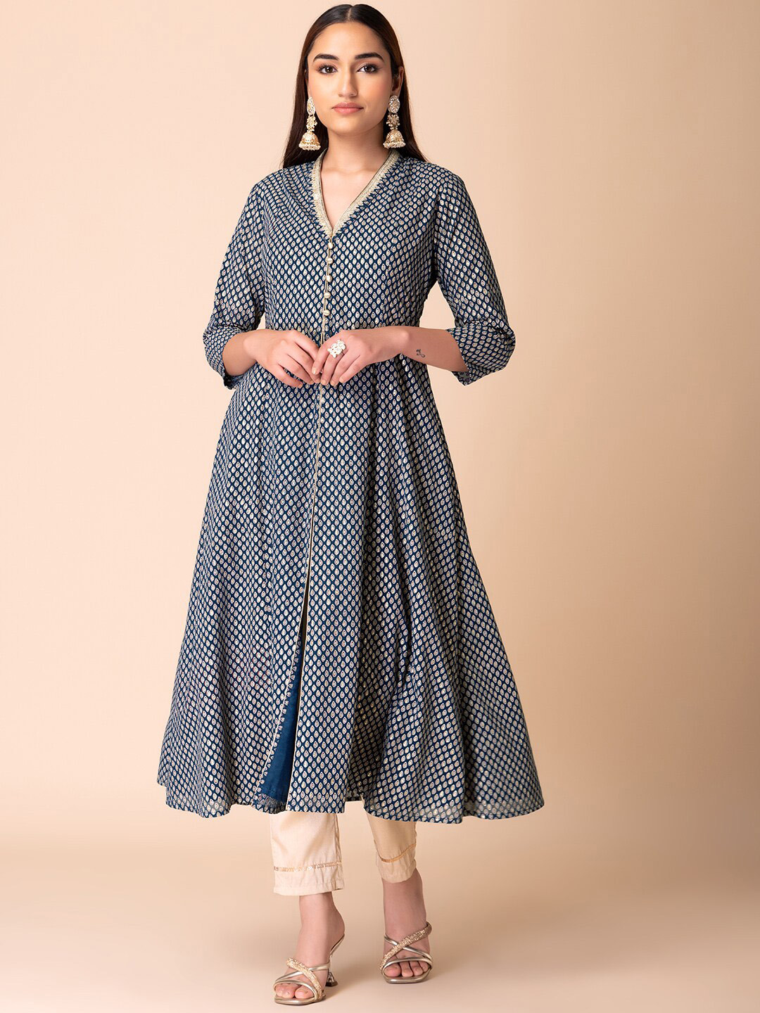 Buy INDYA Georgette Printed A Line Kurta - Kurtas for Women 26724440 ...