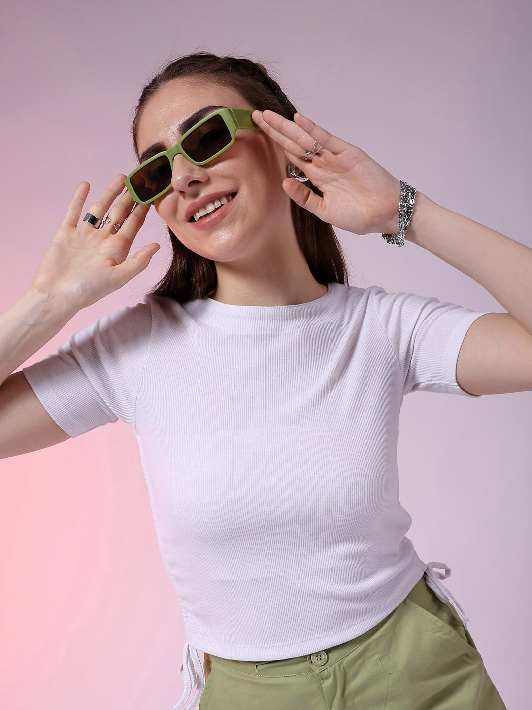 Buy Freehand By The Indian Garage Co Opaque Round Neck Top - Tops for ...