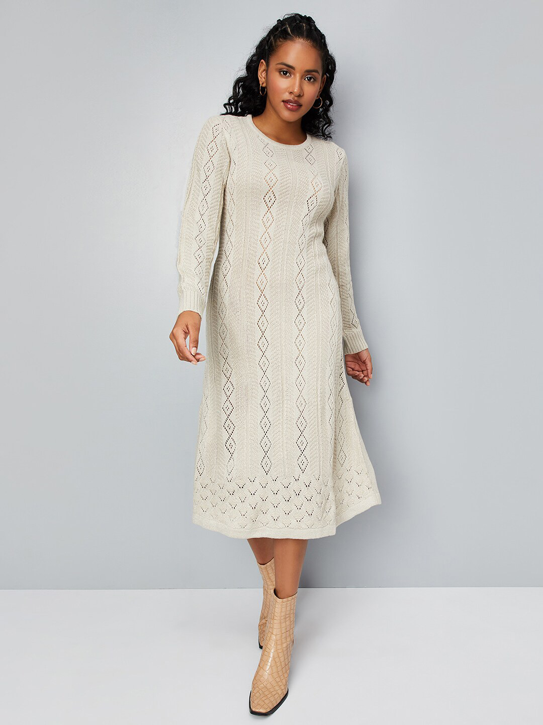 Buy Max Self Design Acrylic A Line Midi Dress - Dresses for Women ...