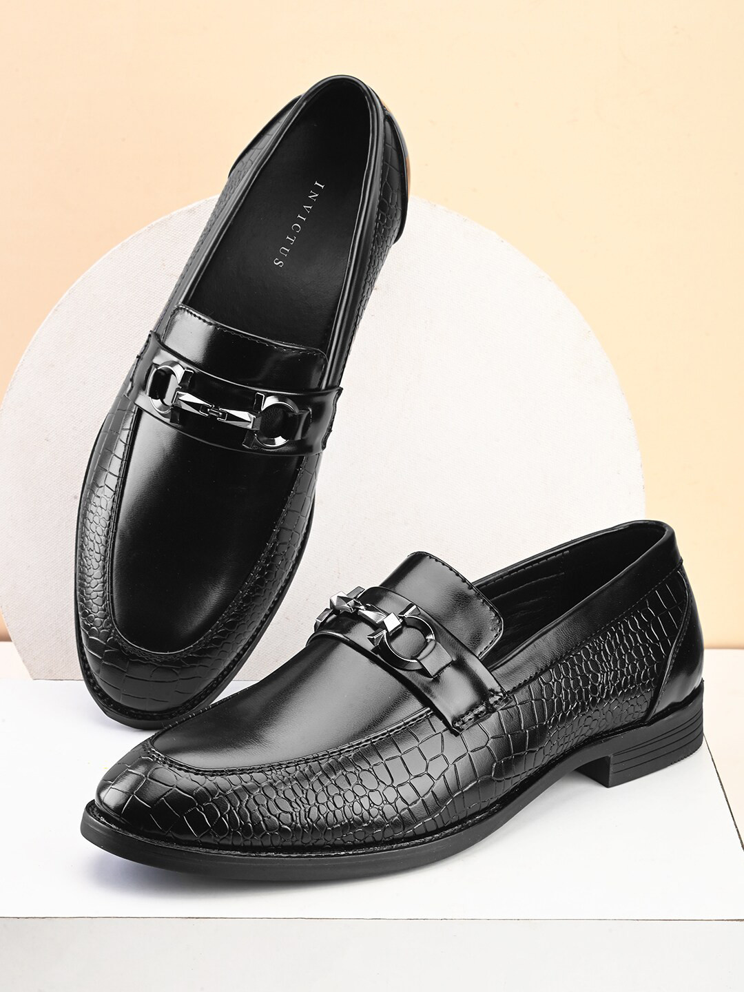 Buy INVICTUS Men Round Toe Horsebit Formal Loafers - Formal Shoes for ...