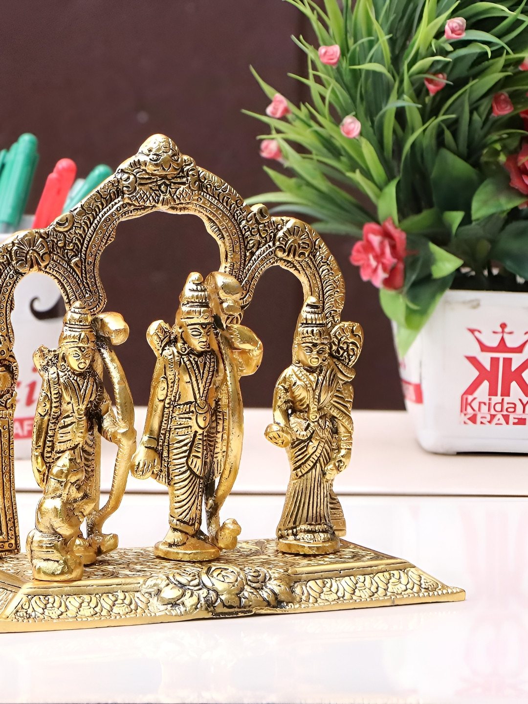 Buy Kridaykraft Gold Toned Metal Small Idol Showpiece - Showpieces for ...