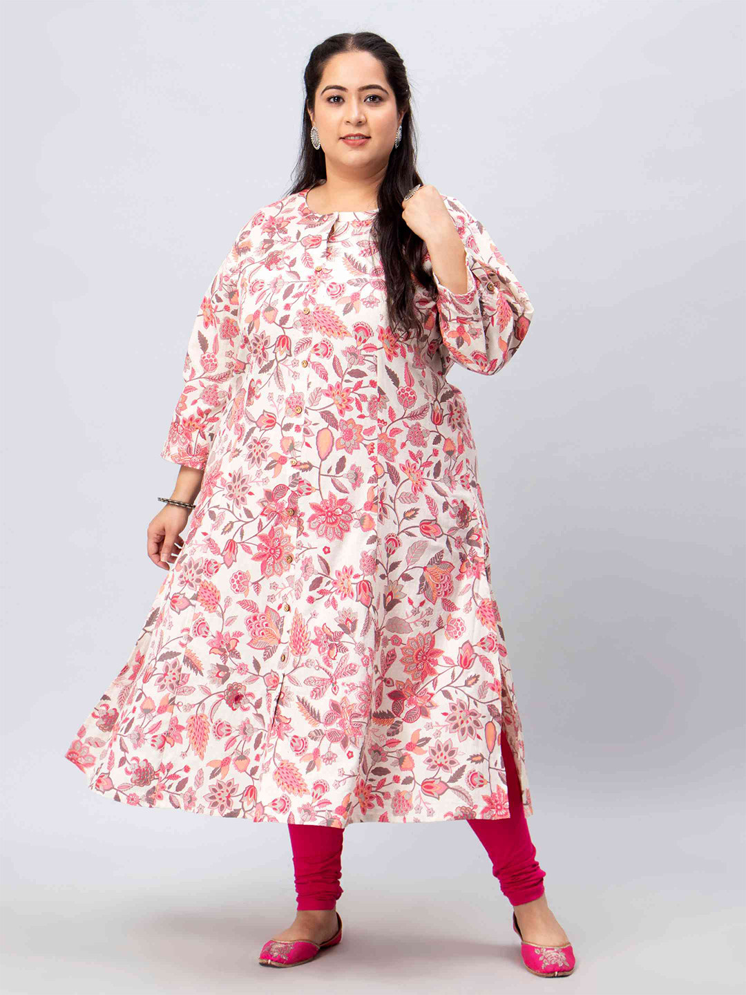 Buy Toodle Plus Floral Printed Cotton A Line Kurta - Kurtas for Women ...