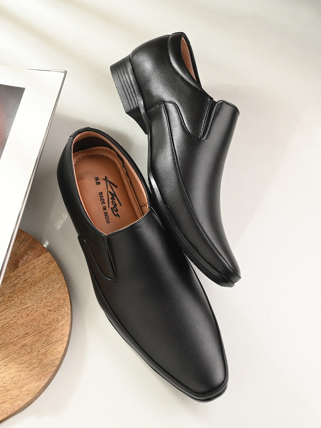 Buy Knoos Men Square Toe Formal Slip On Shoes - Formal Shoes for Men ...