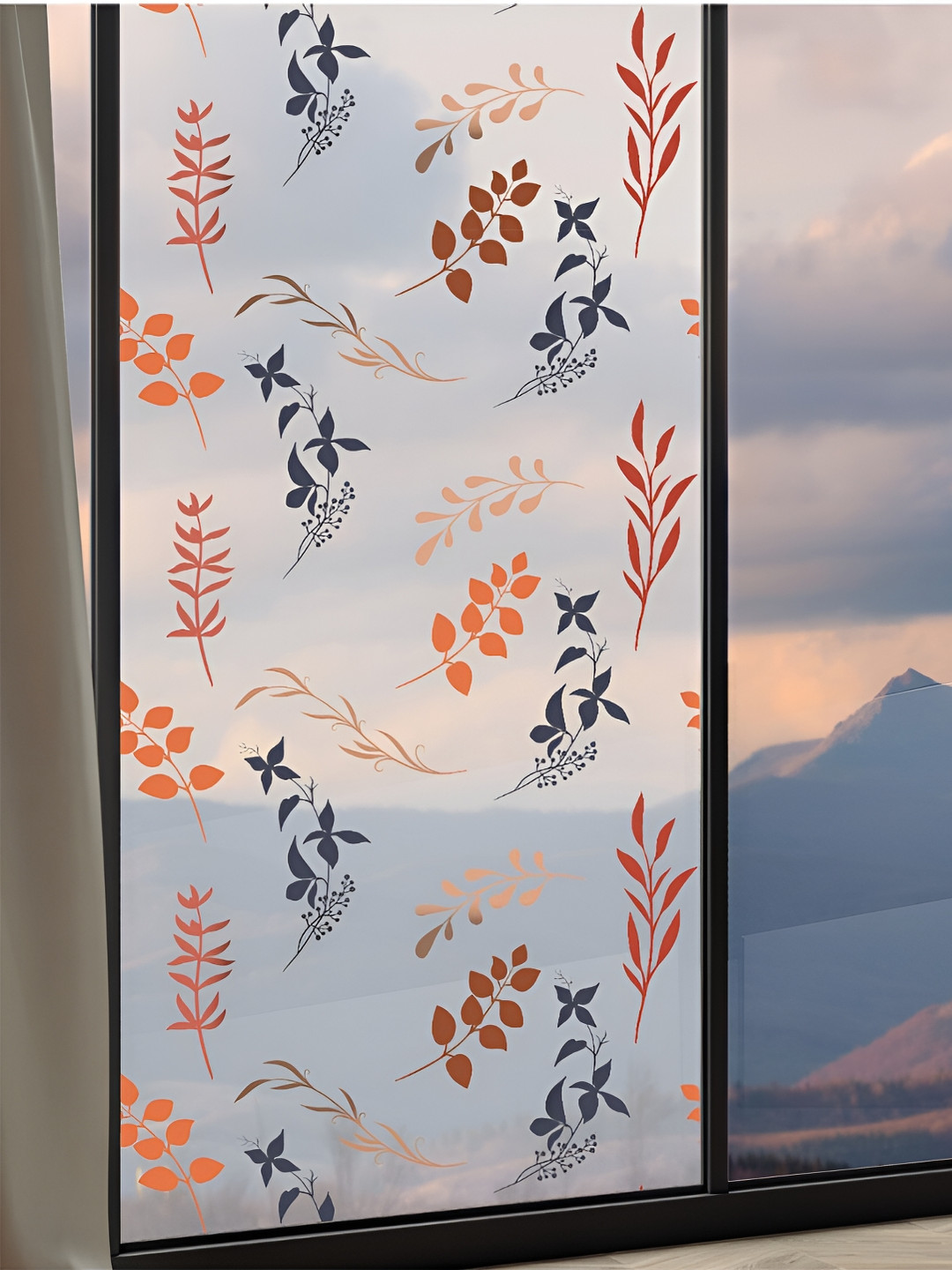 Buy CVANU Transparent & Brown Printed Self Adhesive Window Film Decals ...