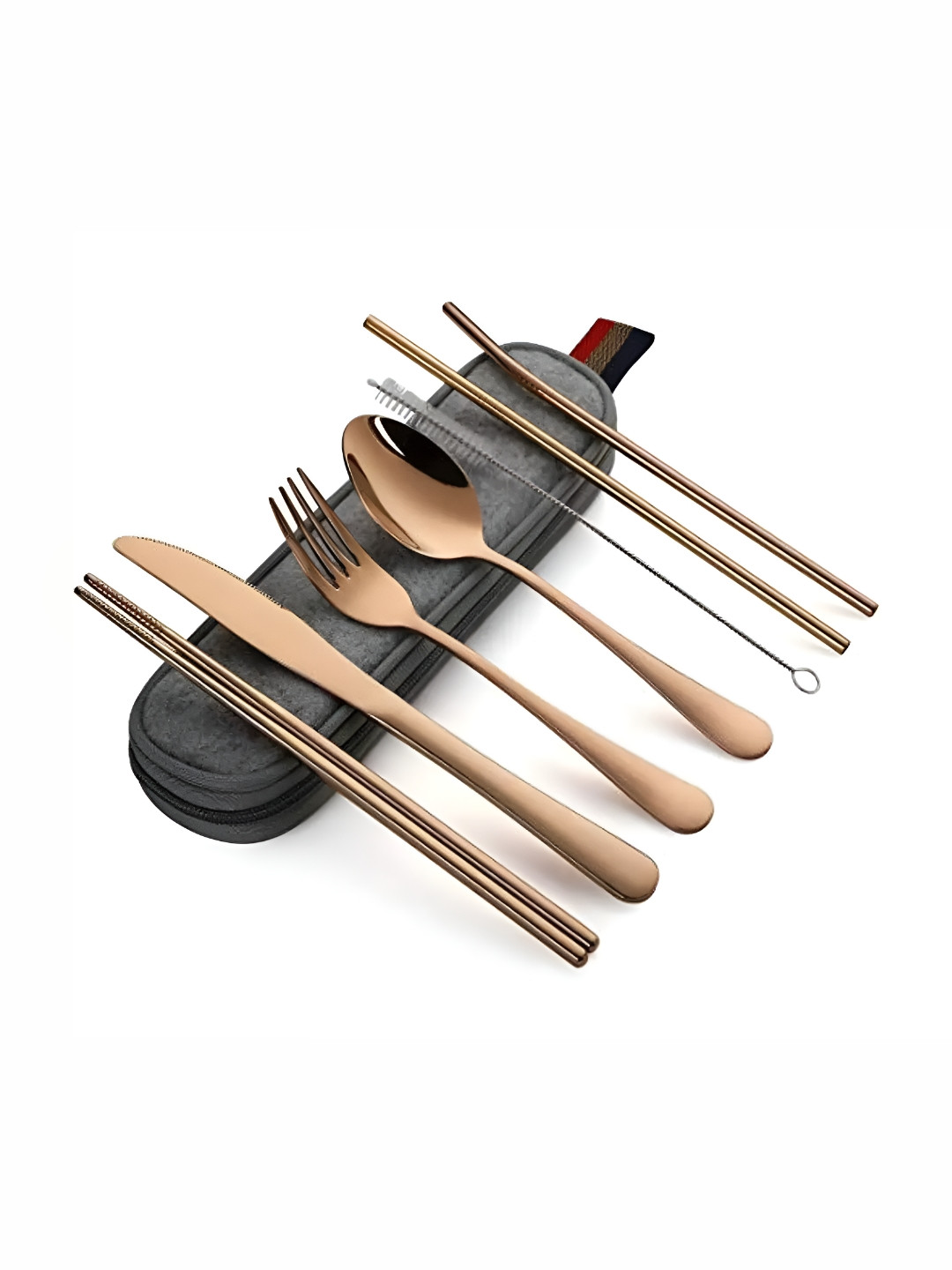 Buy Wosta Rose Gold Toned 8 Pieces Stainless Steel Mixed Cutlery Set ...