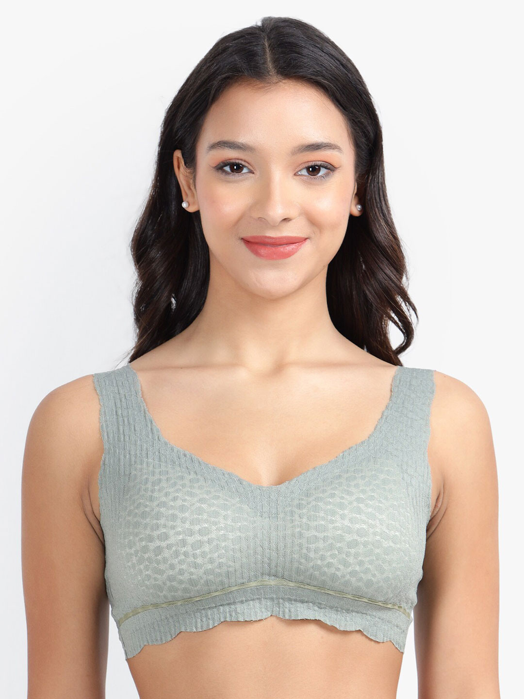 Buy PARKHA Self Design Non Wired Lightly Padded Seamless Everyday Bra With All Day Comfort - Bra ...