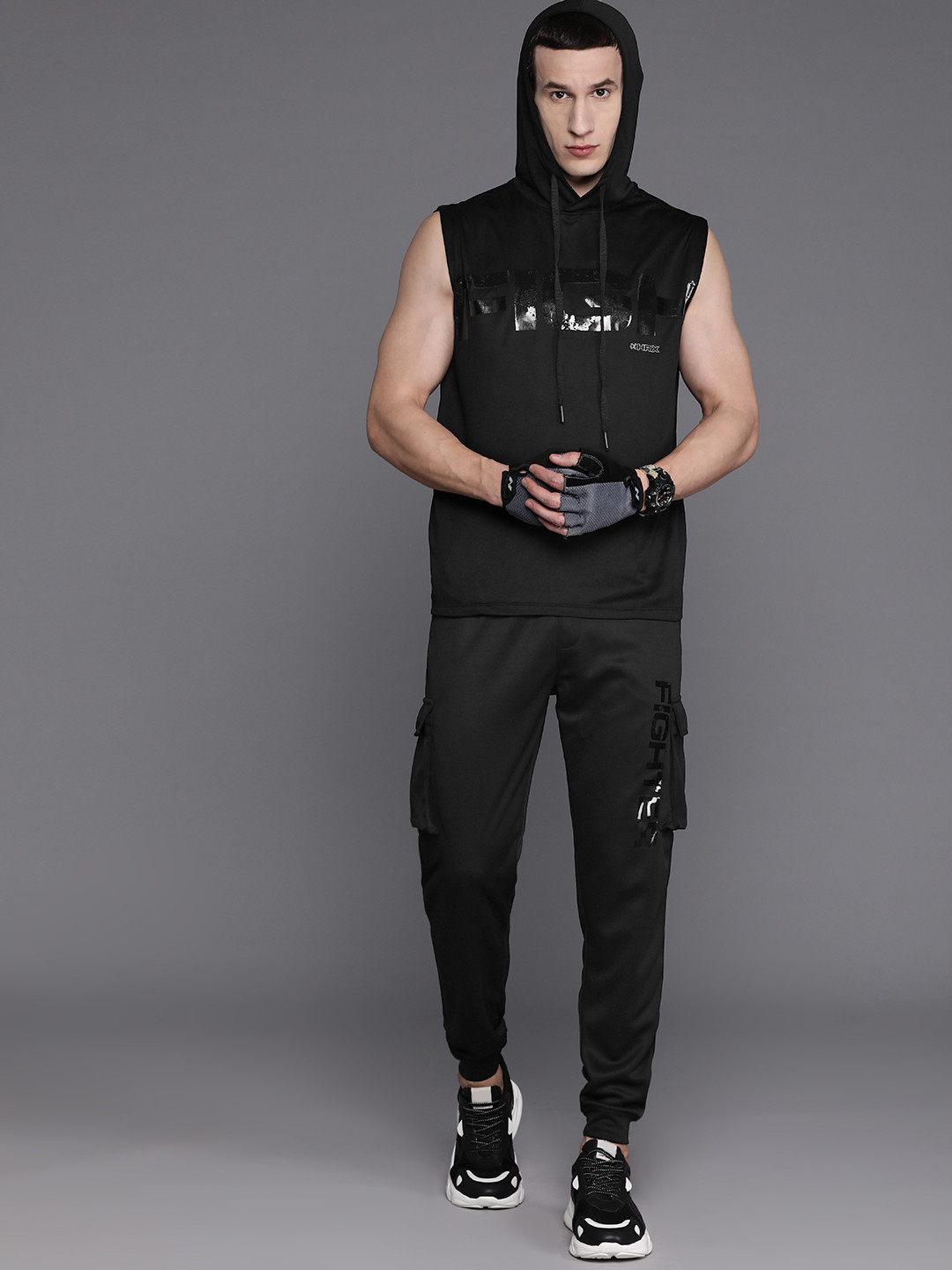 Buy HRX By Hrithik Roshan X Fighter Printed Running Track Suit ...