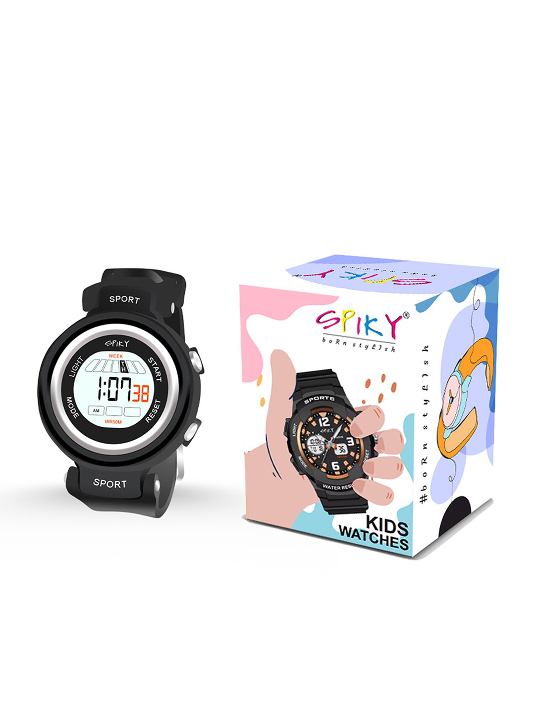 Buy Spiky Kids Straps Digital Automatic Watch SPKEVA23_C3_BLCK ...