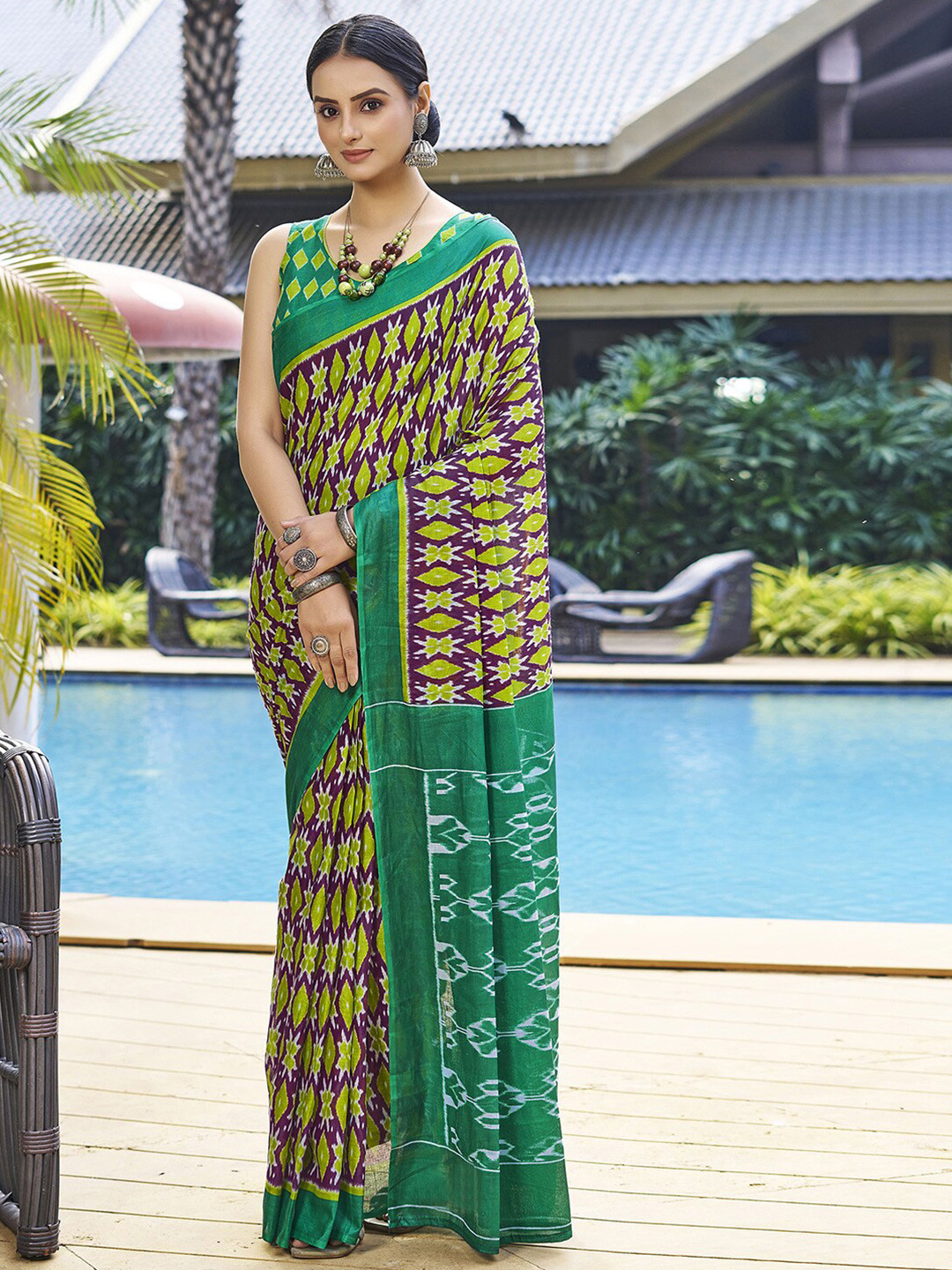 Buy Satrani Floral Printed Cotton Ready To Wear Saree - Sarees for ...