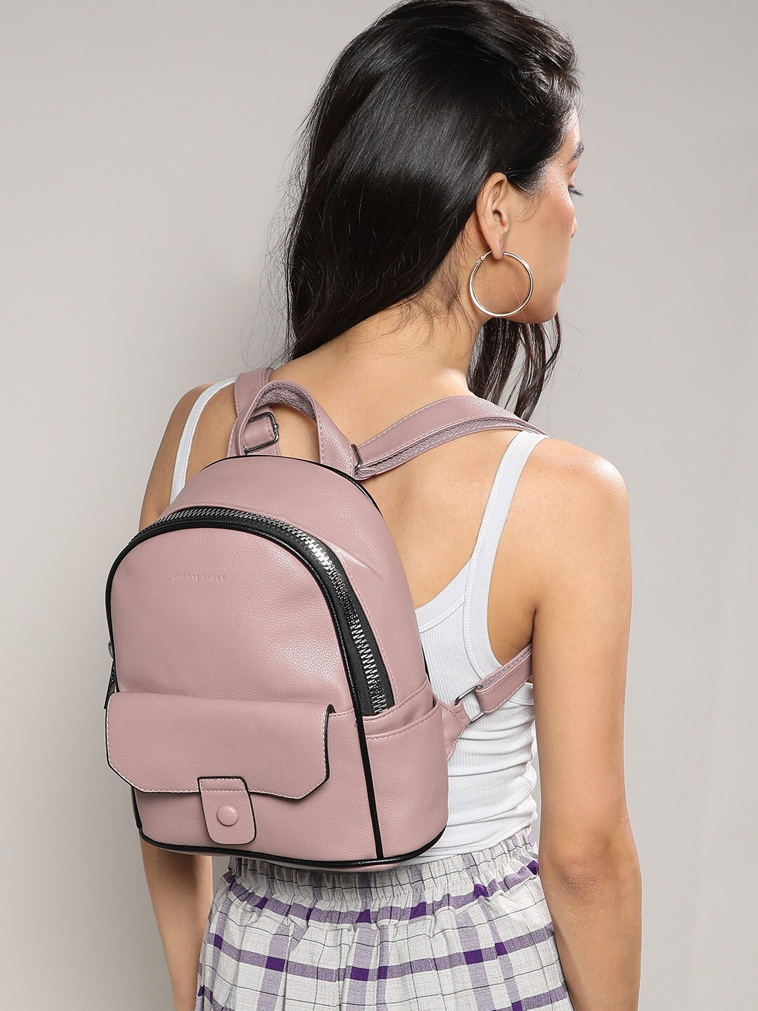 Buy HAUTE SAUCE By Campus Sutra The Elevated Round Padded Leather Mini Backpack - Backpacks for ...