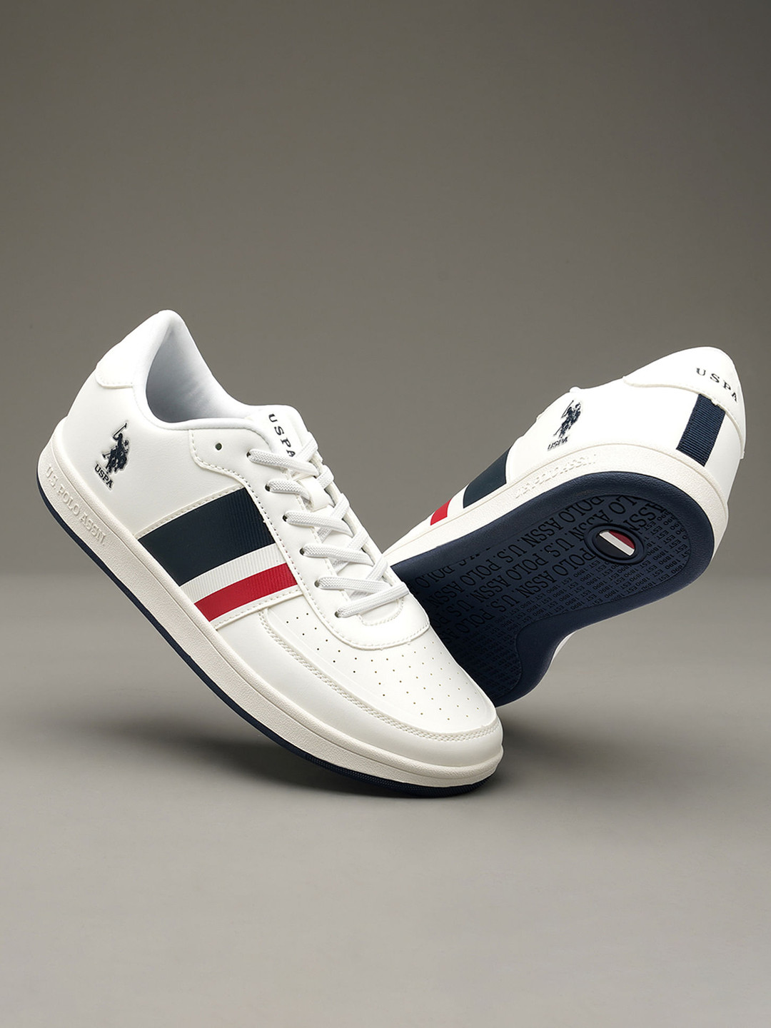 Buy U.S. Polo Assn. Men Colourblocked Comfort Insole Lace Ups Sneakers ...