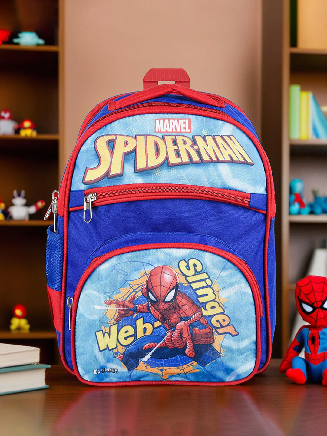 Buy Kuber Industries Boy Marvel Web Slinger Spider Man School Bag With ...