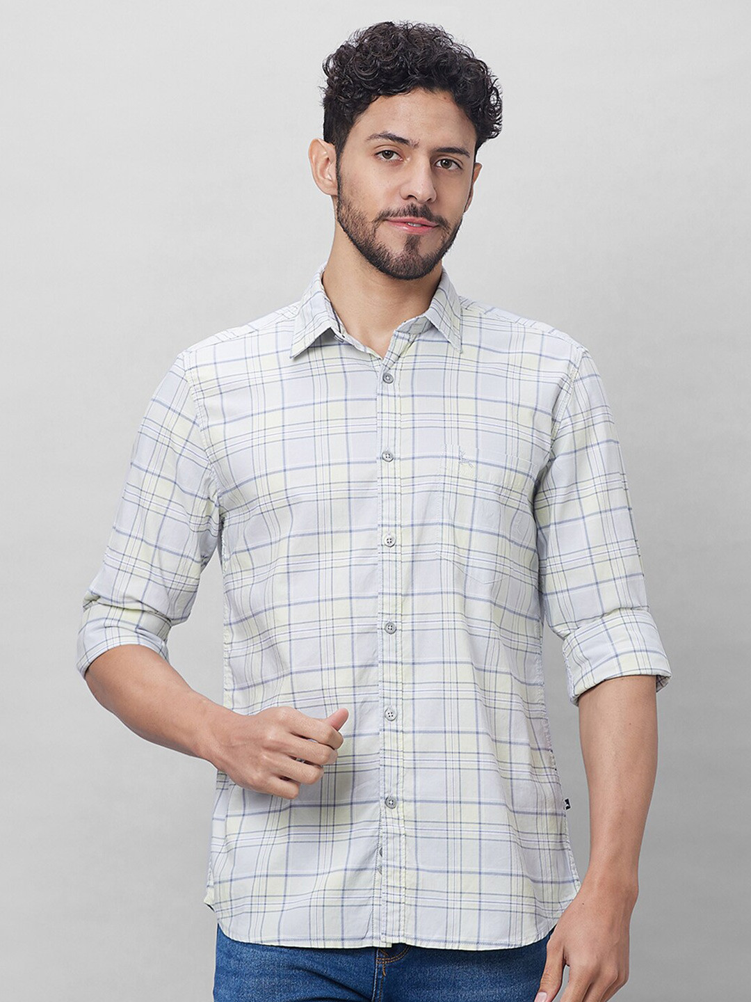 Buy Parx Tartan Checks Slim Fit Cotton Casual Shirt - Shirts for Men ...