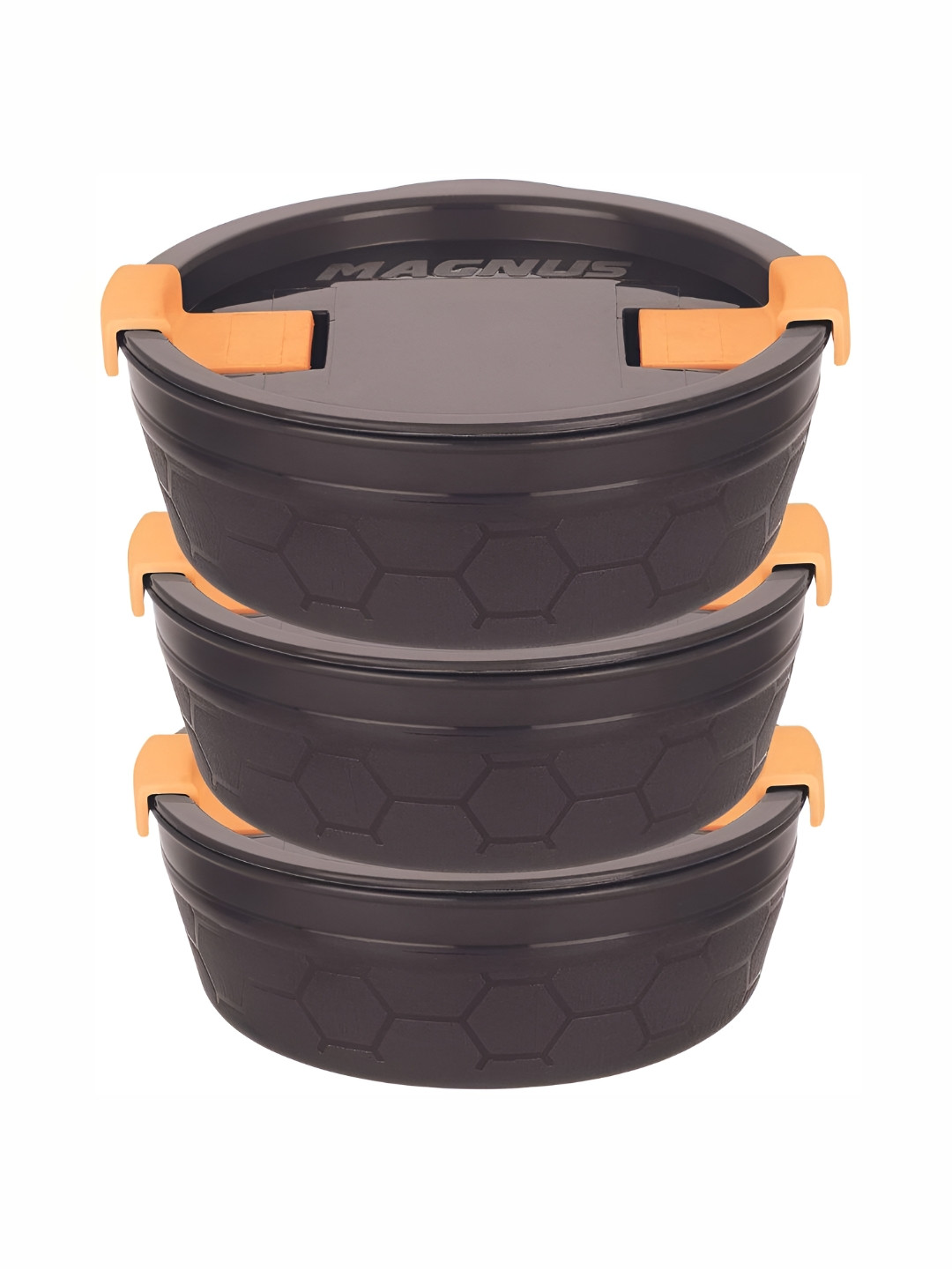 Buy MAGNUS Black 3 Pieces Stainless Steel Microwave Safe Food ...